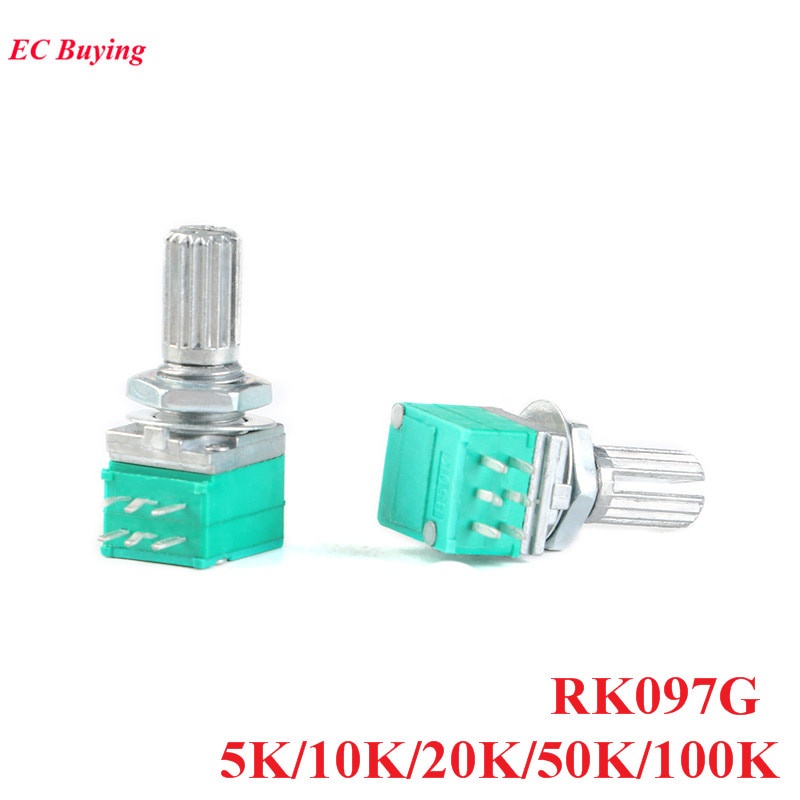 Rk097g 5K 10K 20K 50K 100K Potentiometer with switch 6Pin amplifier 15 ...