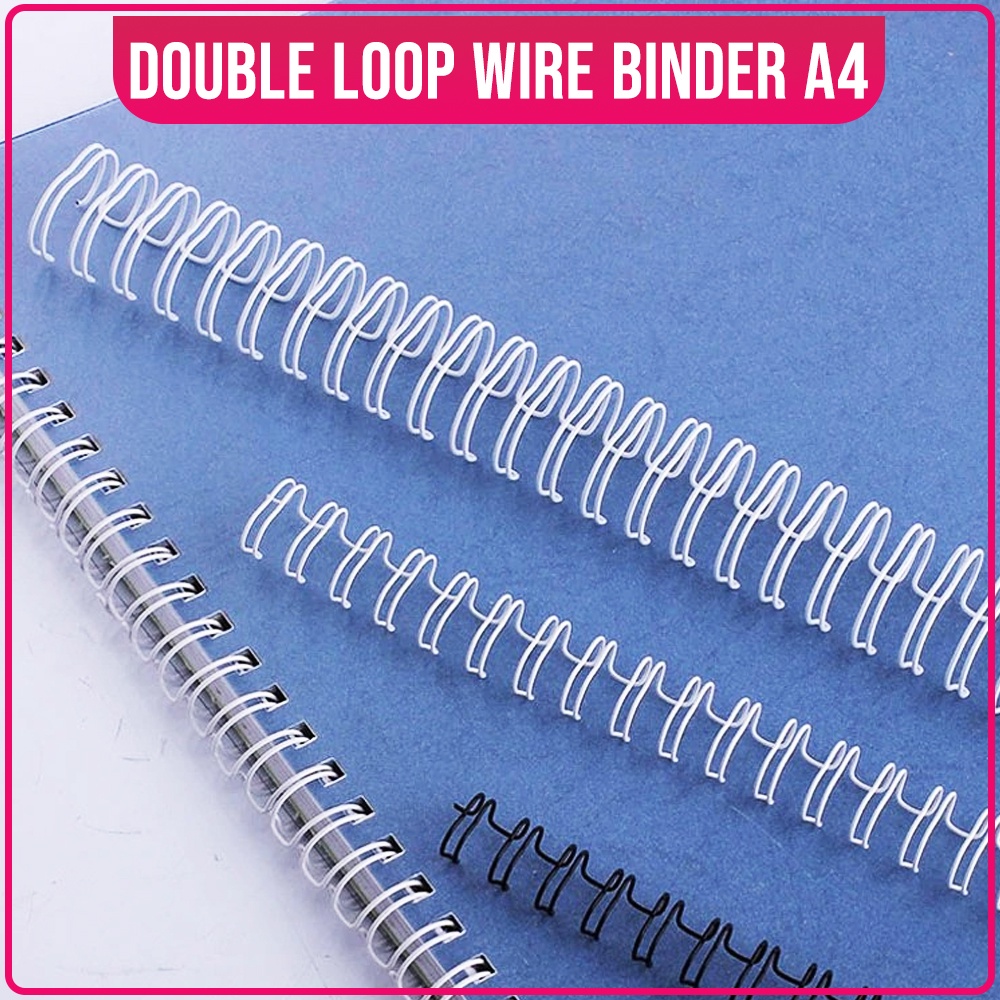 Double Loop Wire A4 (100pcs/Pack) Metal Double Coil Calendar Binding Wire Binding 7.9mm/12.7mm ...