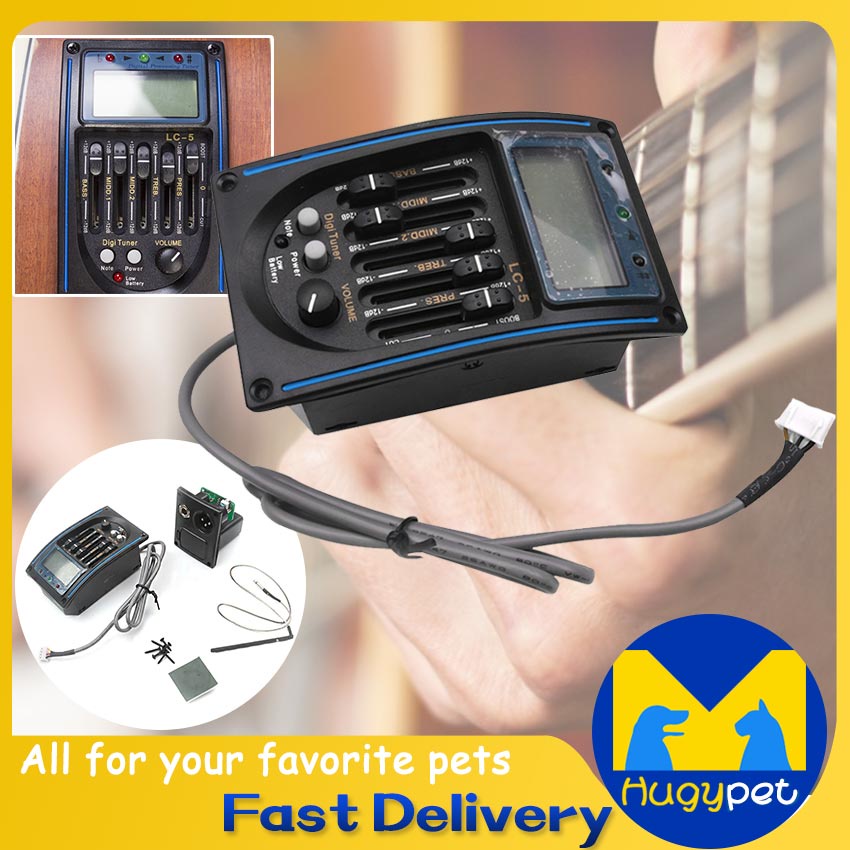 LC-5 5 Band Acoustic Guitar Preamp EQ5 LCD Equalizer Pickup Tuner ...