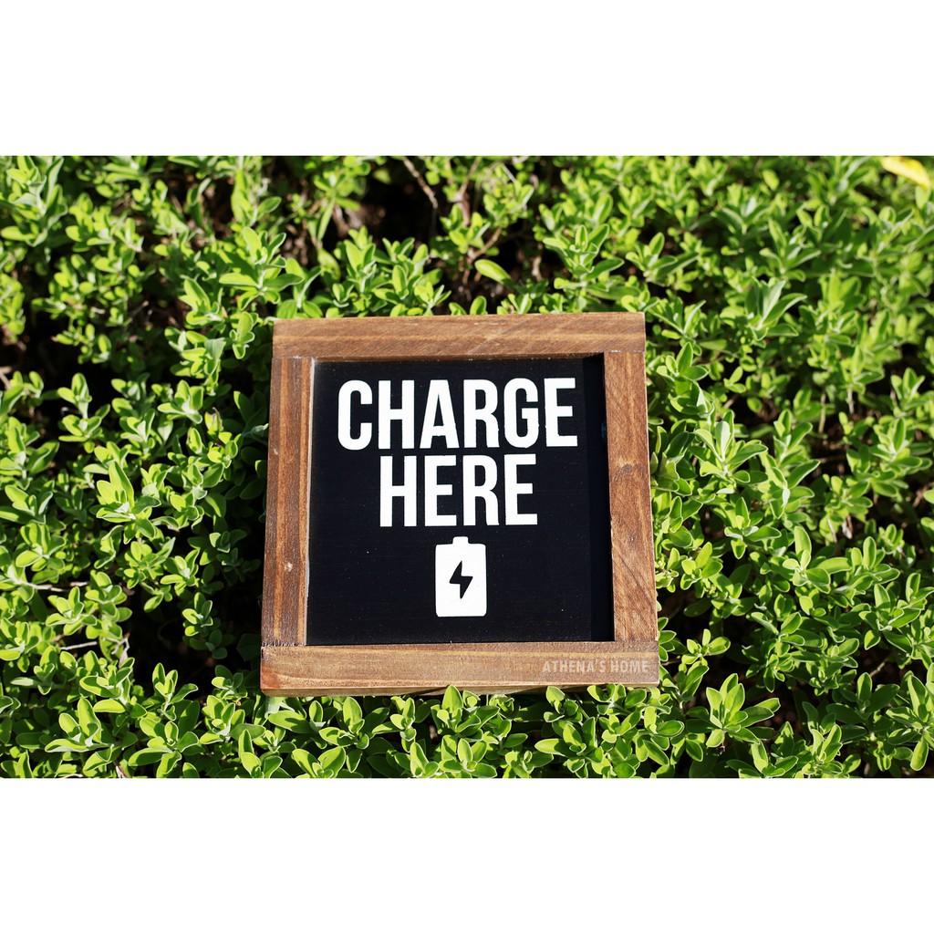 RUSTIC SIGN 'CHARGE HERE' CHARGING STATION SIGN for your GADGETS ...