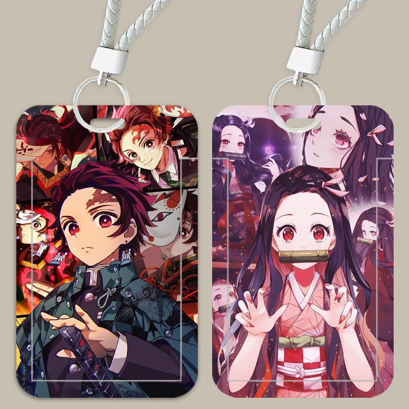 Demon Slayer Tanjirou Nezuko Card Holder Student Campus Access Card ...