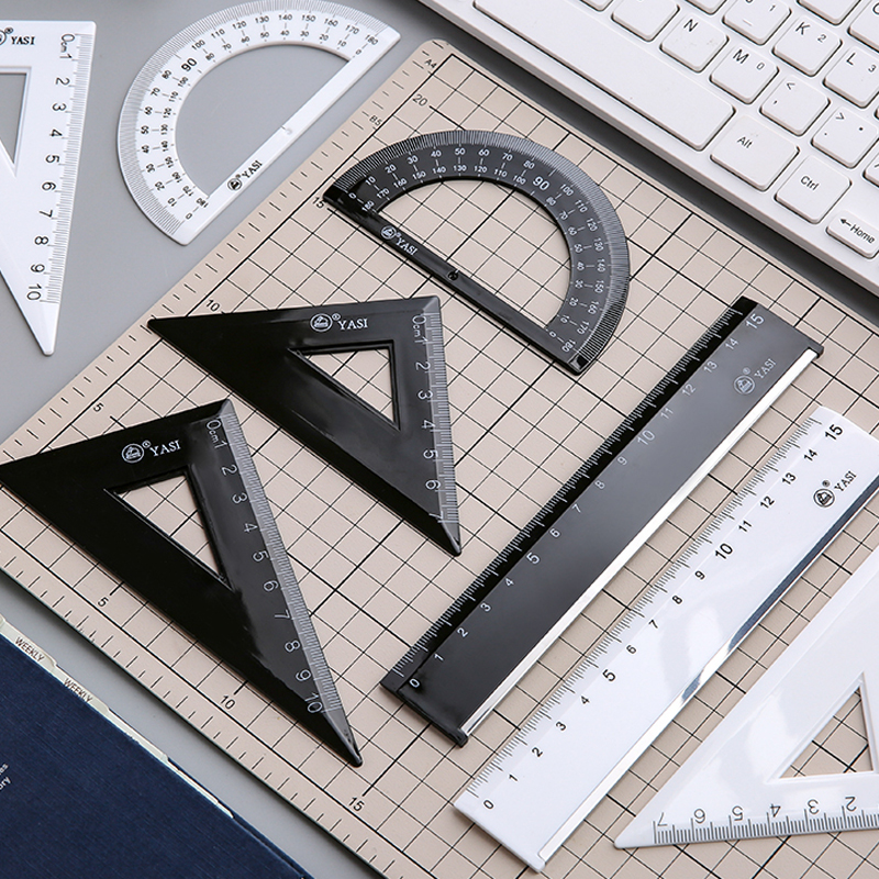 Simple Boxed Triangle Ruler Measuring Ruler Set School Office Supplies ...