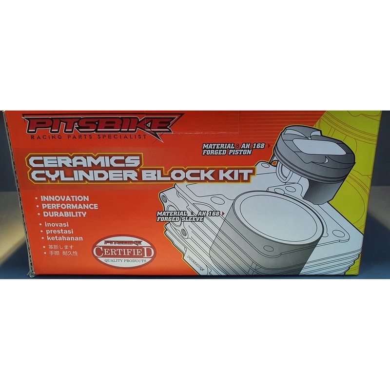 Pitsbike Cylinder Block kit Ceramic bore, forged piston kit Raider150 ...