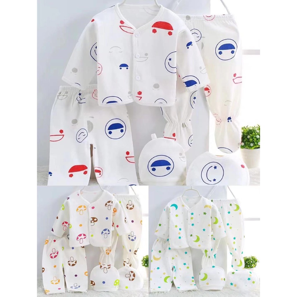 baby clothes Pure cotton newborn clothes set 5in1 | Shopee Philippines