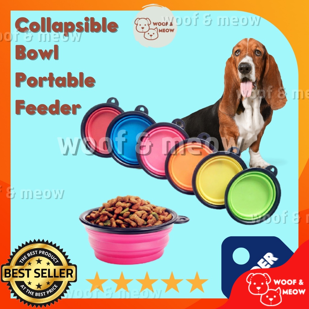 Collapsible Feeder, Portable Dual Purpose Bowl | Shopee Philippines