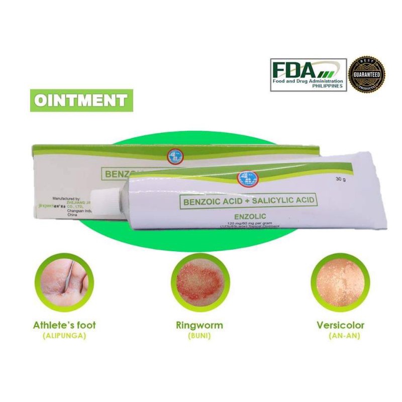 ENZOLIC(Benzoic Acid+Salicylic Acid) Ointment is 30g/KZOL Anti fungal ...