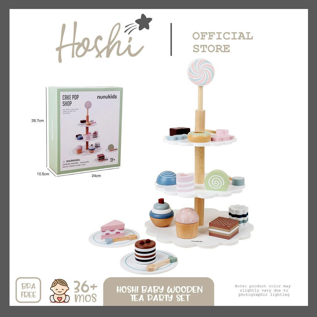 Hoshi Baby Wooden English Tea Party Set, Pretend Play Montessori ...