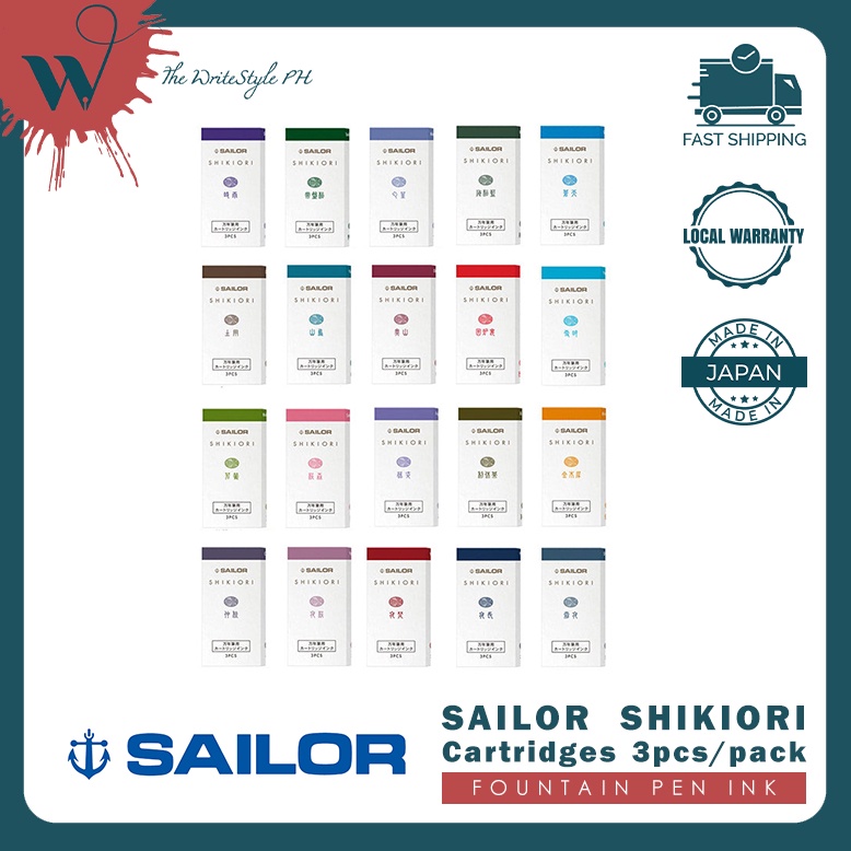 Sailor Shikiori Four Seasons Ink Cartridges (3 pcs/per pack) | Shopee ...