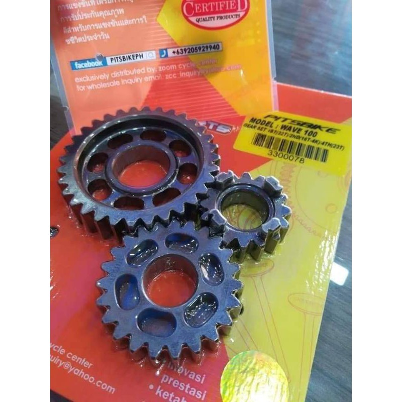 PITSBIKE WAVE100 XRM110 GEAR 124 Gearset RACING gears Wave 110 Xrm 110 ...