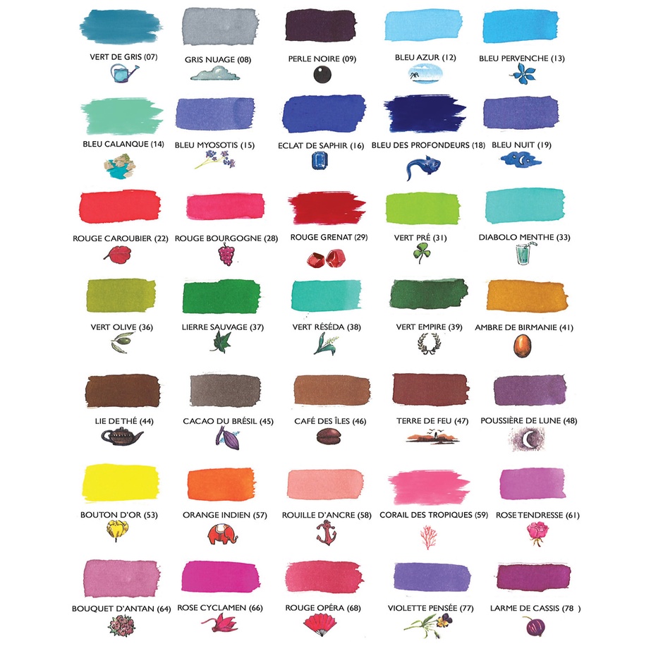 Jacques Herbin La Perle des Encres Standard Line Fountain Pen Ink ...