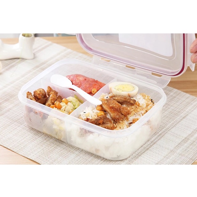 1500ml three grid lunch box microwave safe | Shopee Philippines