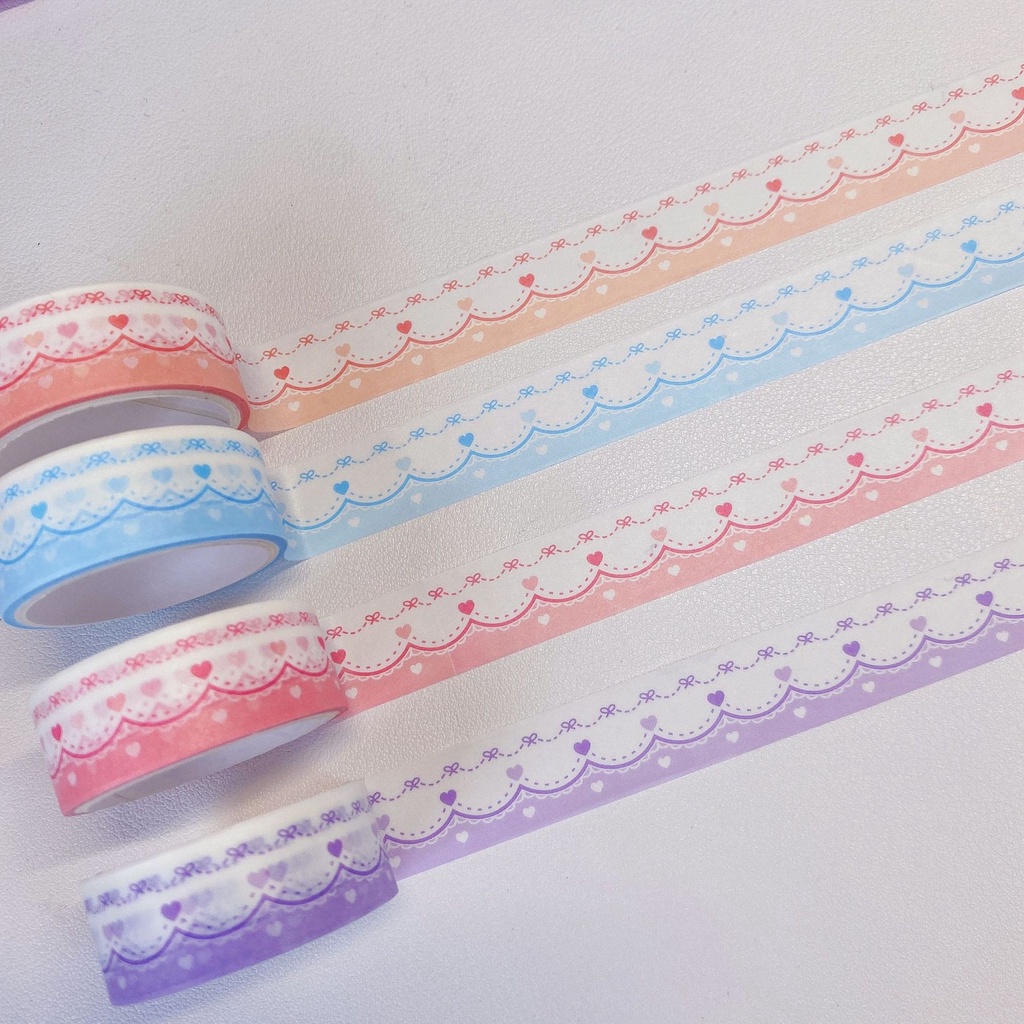 Lace Washi Tape Cute Girl Heart Handbook Tearable Sticker | Shopee ...
