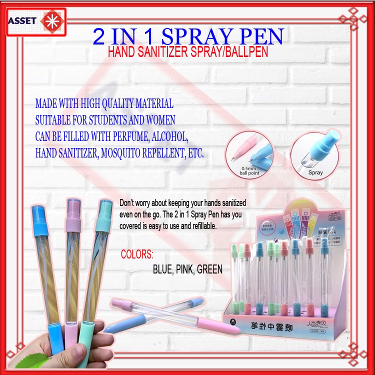 NEW 2 IN 1 ALCO-PEN/SPRAY PEN BALLPEN RANDOM COLOR | Shopee Philippines