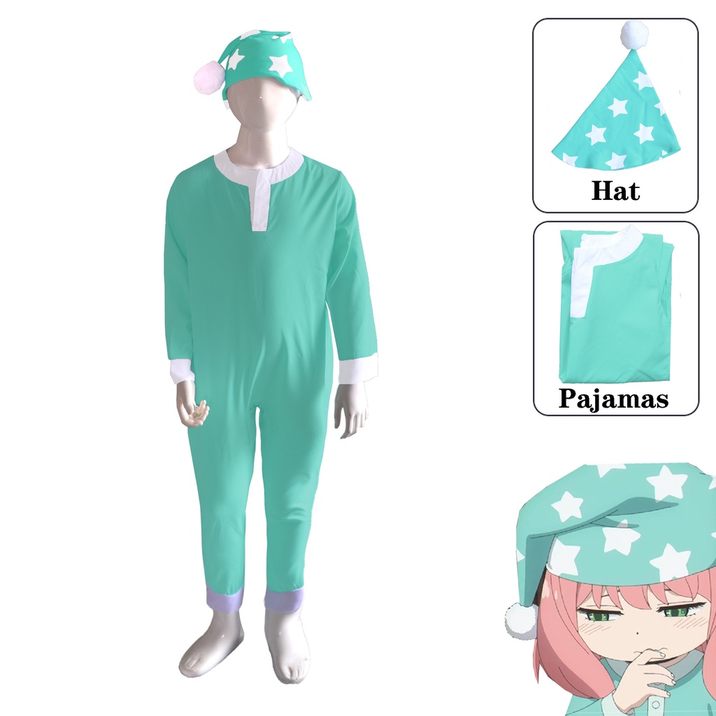 Spy X Family Anya Forger Sleepwear Pajamas Anime Cosplay Costume Green ...