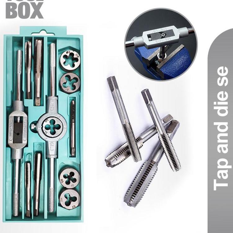Toolbox Tool and Tap Thread Bolts Senai Die Senei Quality Hand Tap and Dies Set 12pcs - TA1 ...