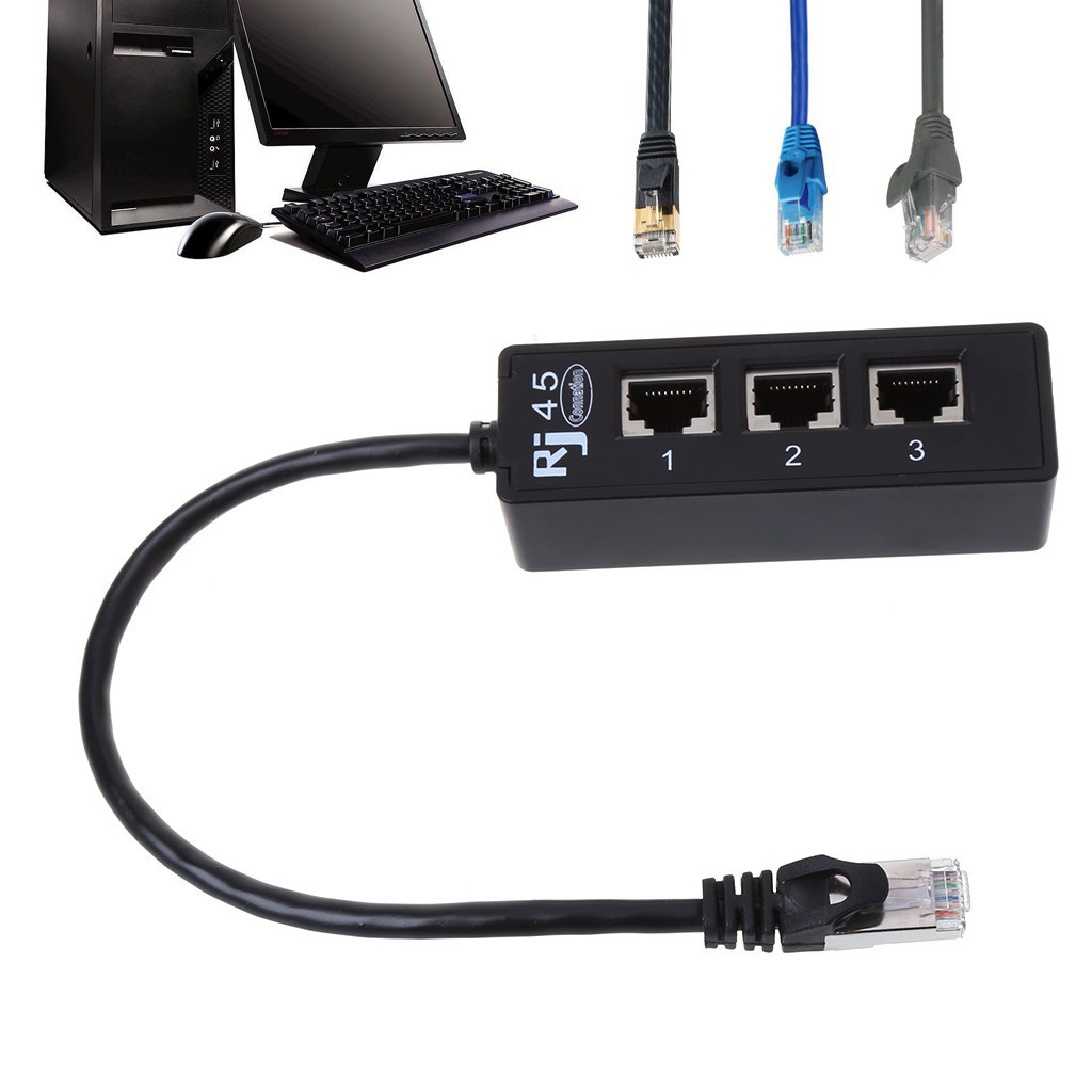1 to3 Socket LAN Ethernet Network RJ45 Plug Splitter Extender Adapter ...