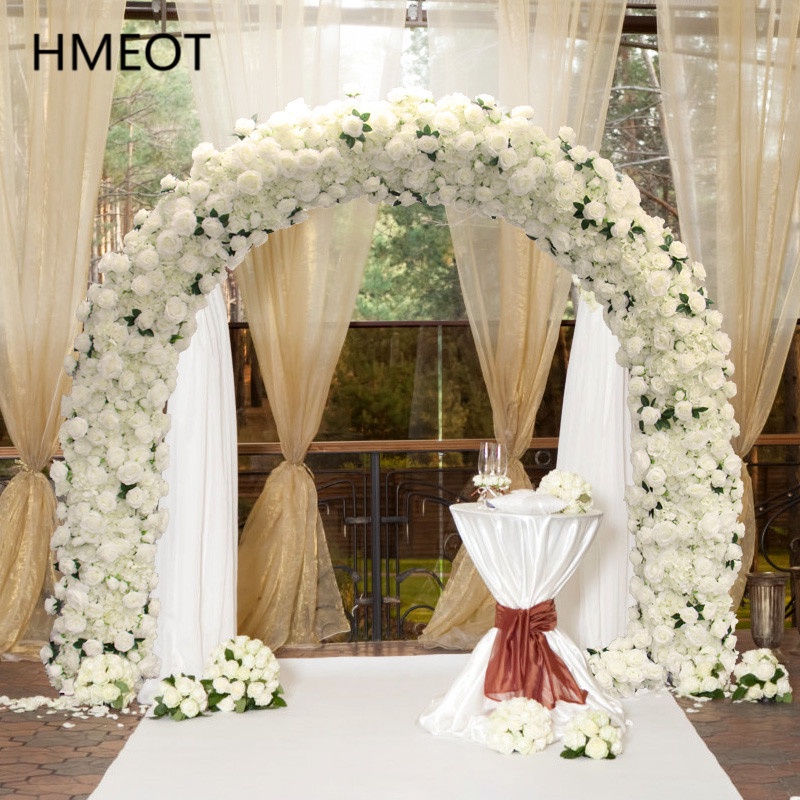 Customize White Rose Hydrangea Artificial Floral Arrangement Wedding ...