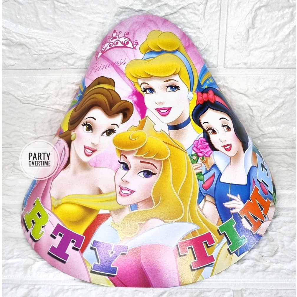10 pcs Disney Princesses design Party Hat Cars Birthday Christening ...