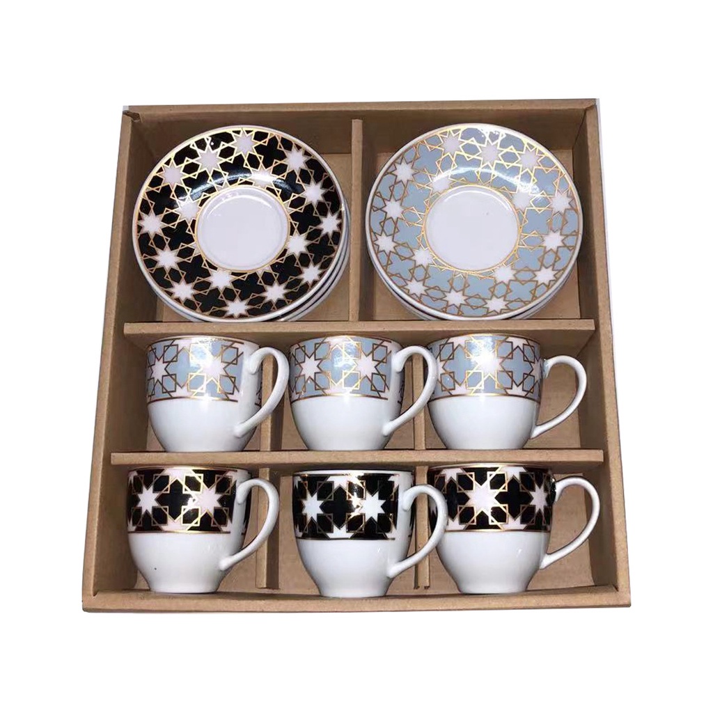 6pcs Cup and 6pcs Saucer for tea Gift Box Set Bone China Tea Cups ...
