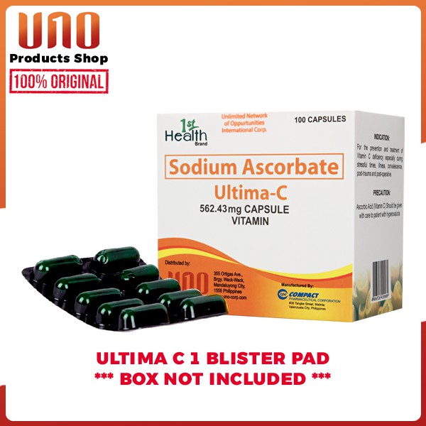 UNO®️ Products Ultima C Sodium Ascorbate Vitamin C 100 Capsules/Box 562 ...