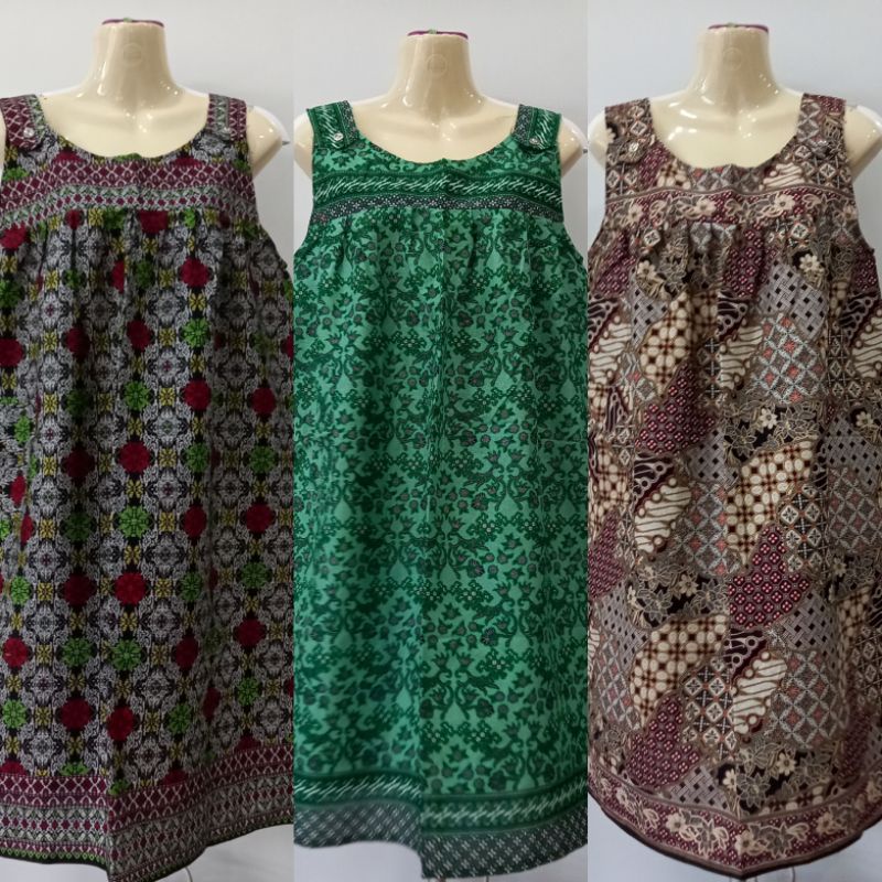 Large Size Cotton Batik daster pambahay button strap (patches-pixel ...