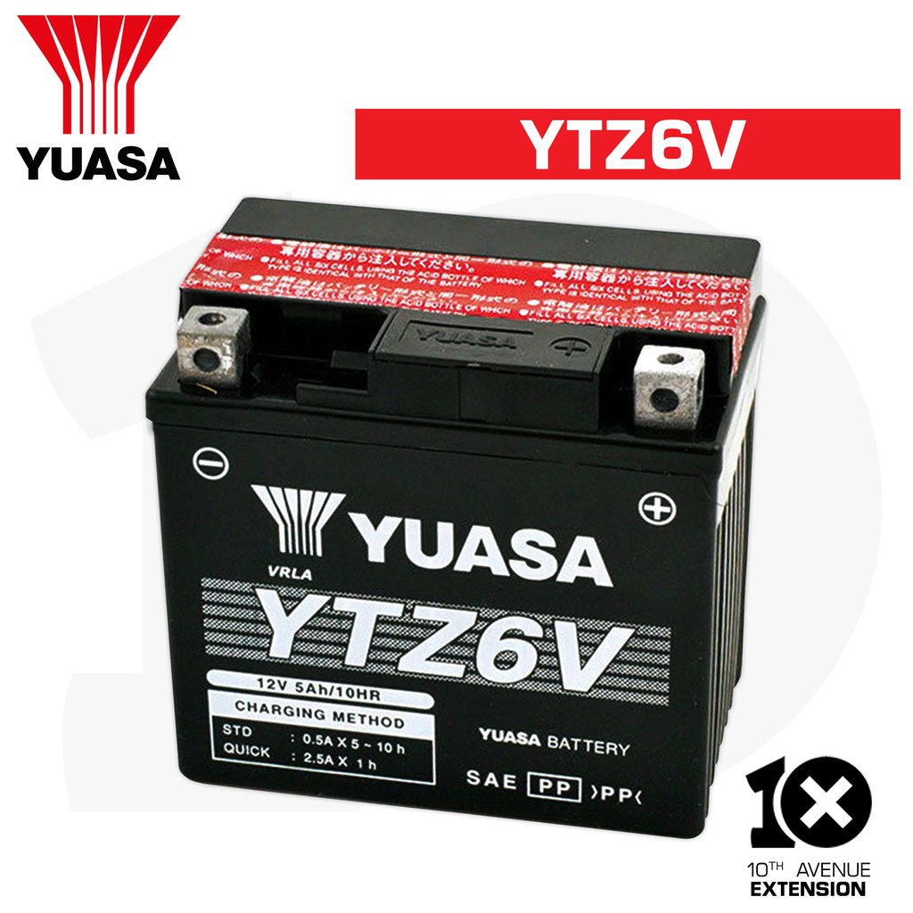 10thX YUASA Motorcycle Battery YTZ6V | Shopee Philippines