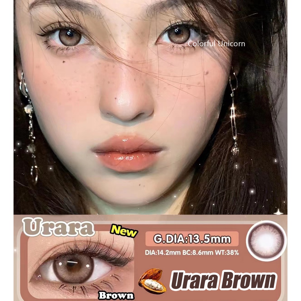 Colorhunter Graded Contact Lens Urara Brown Grade 0.00 -8.00 Yearly Use ...