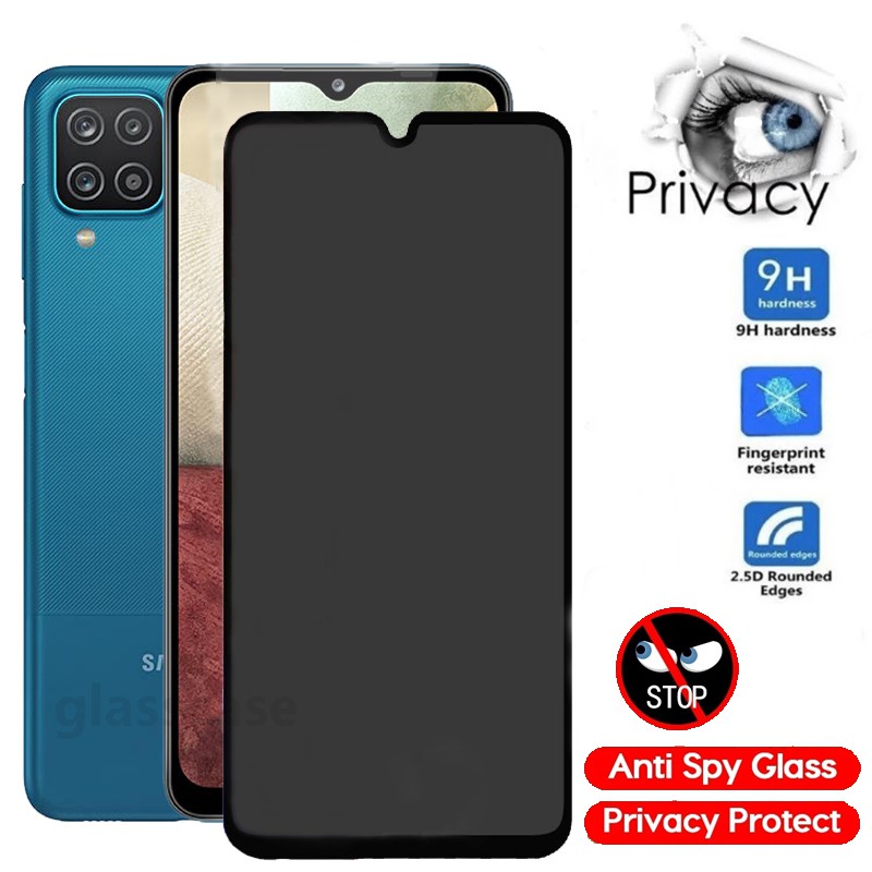 For Samsung Galaxy M12 A12 A42 5G Anti-spy Tempered Glass Protective Film Anti-Peep Screen ...