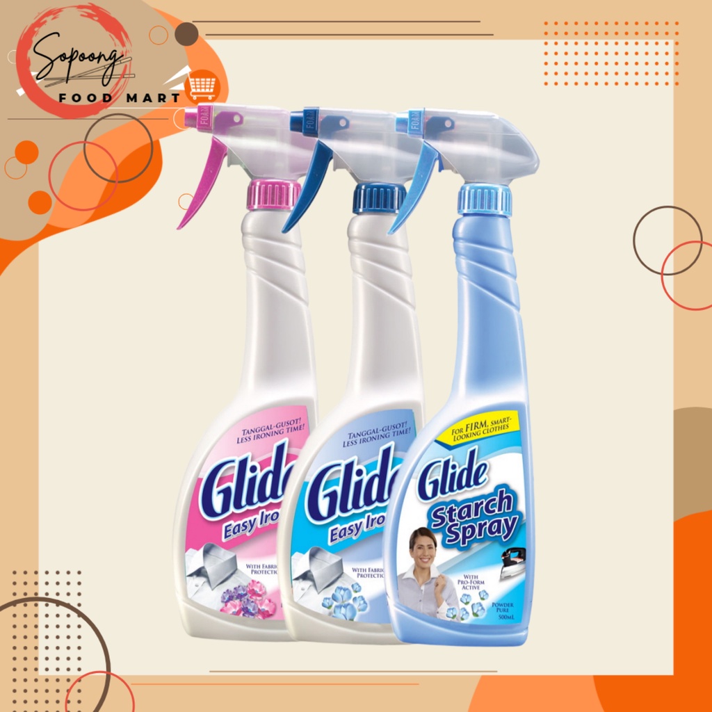 Glide Easy Iron/ with Fabric Protection/ Starch Spray 500ml | Shopee ...