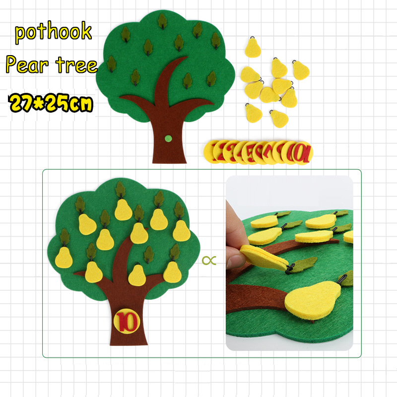 Montessori Learn To Count Children Early Educational Toy Apple Tree ...