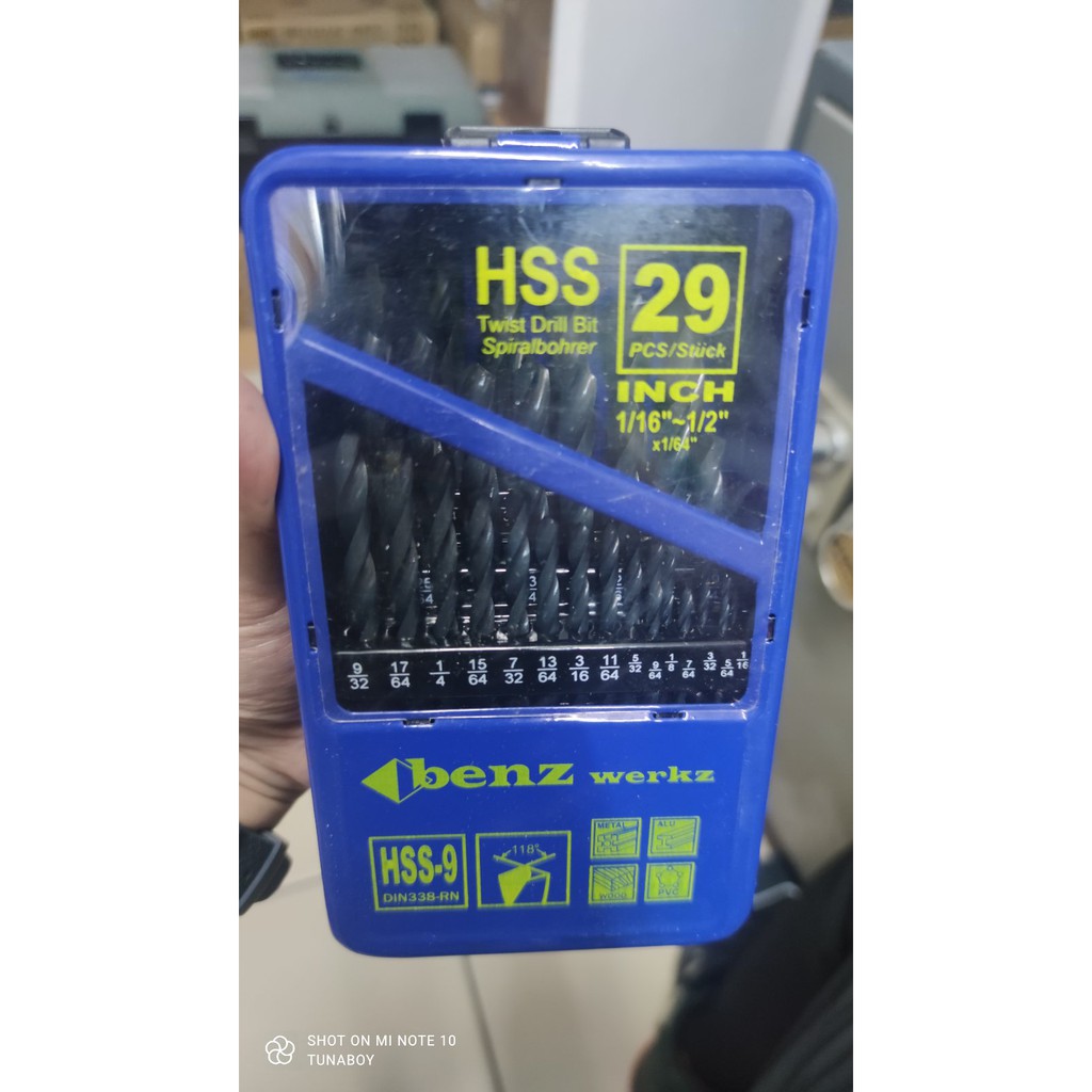 Benz werkz 29pcs Metal Drill Bit Set 1/16 to 1/2 Inches (Talim Ng ...