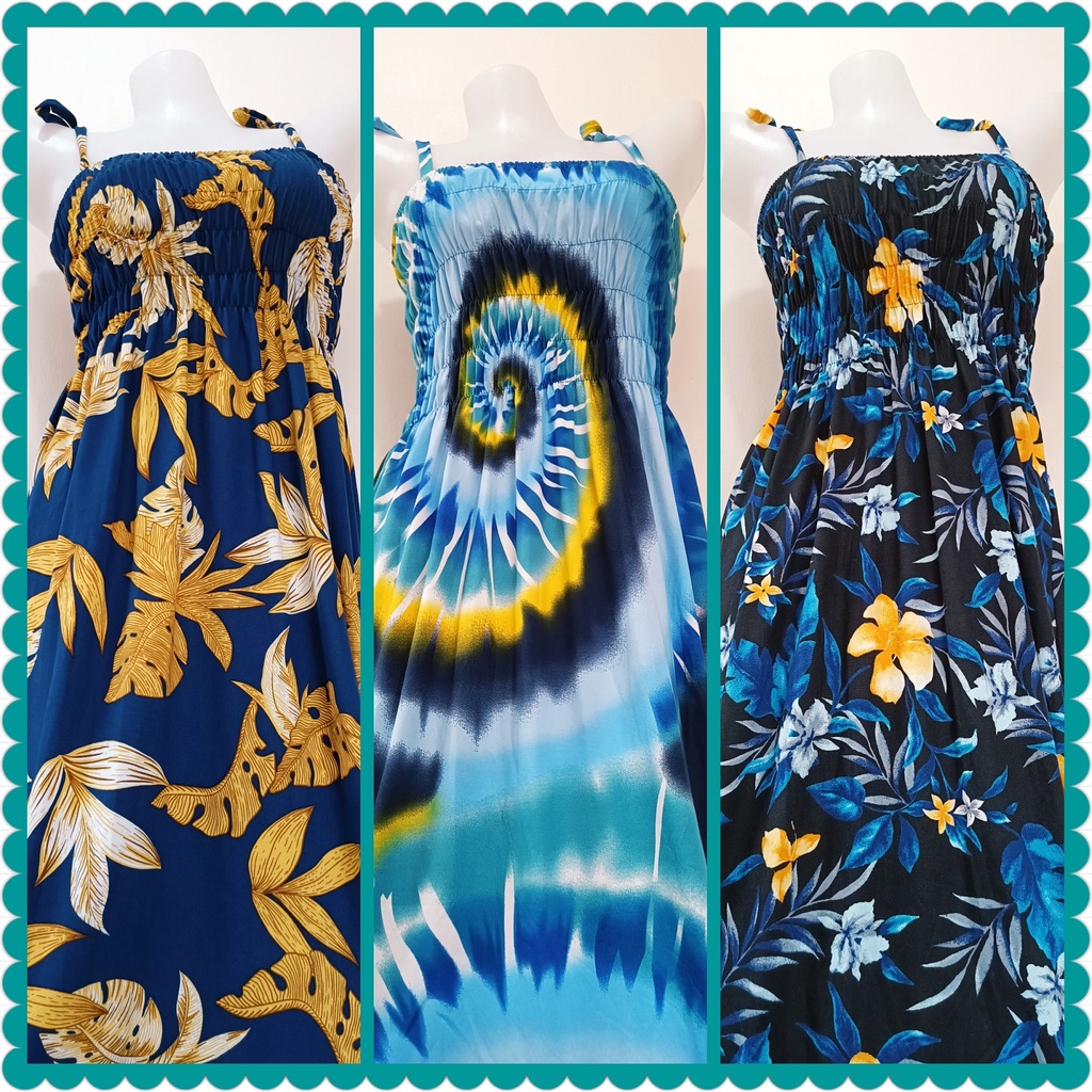 LONG DASTER I LONG SMOCKED DRESS I SLEEVELESS DRESS I DASTER PAMBAHAY I ...