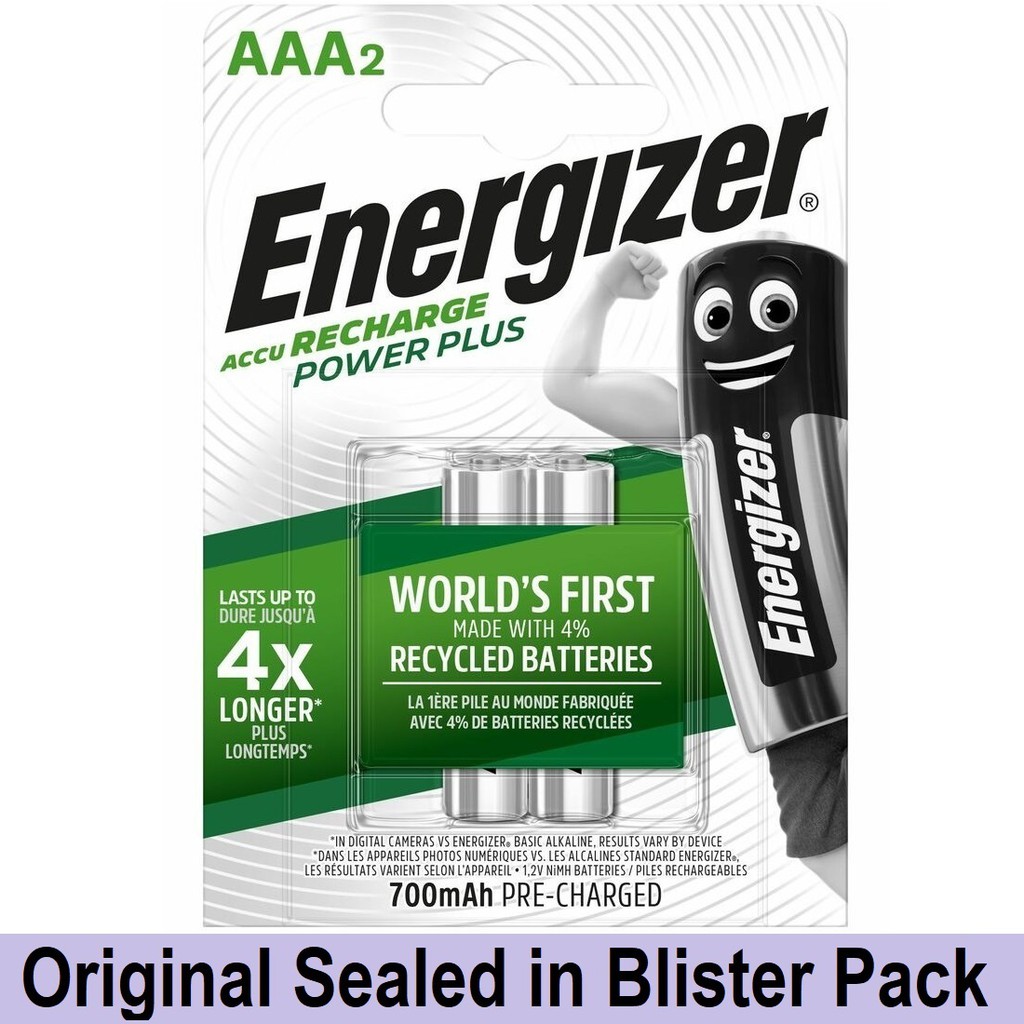 Energizer Rechargeable Battery AAA (2 pcs) Recharge Power Plus 700 mAh ...
