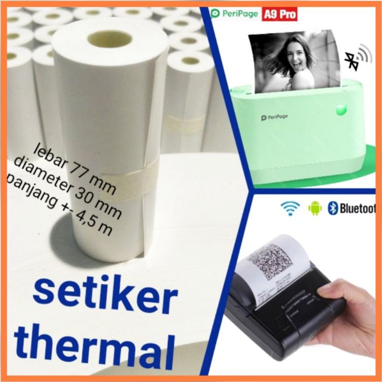 Special Thermal Label Sticker For Peripage A9 Printer 77mm X 5 Meters ...