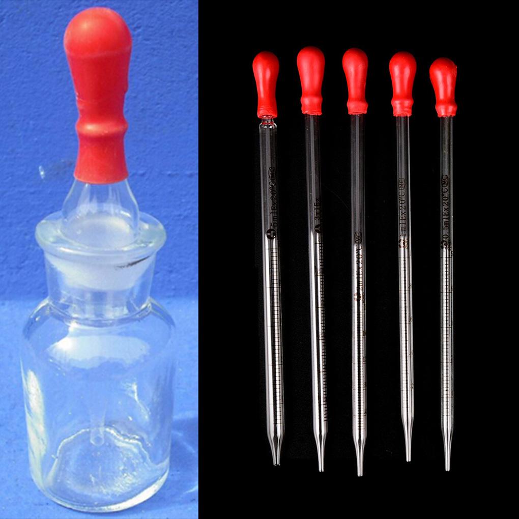【Hclm】 1ml 2ml 3ml Glass Graduated Pipette Rubber Bulb Lab School ...