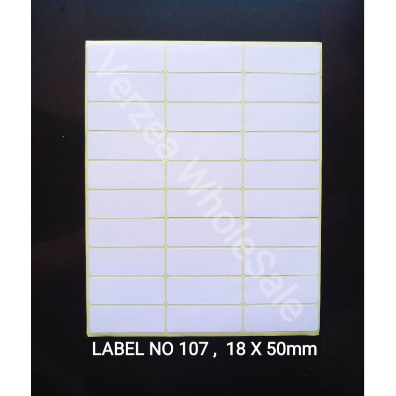 No 107 sticker Label, PLAIN invitation sticker price, contains 7 pieces ...