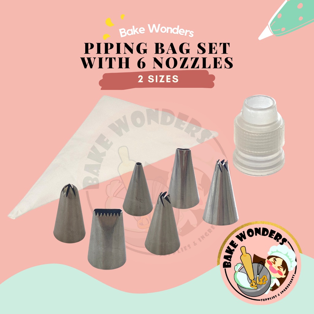 Piping Bag Set With 6 Nozzles/Nozzles Set/Piping Bag Set/Piping Nozzle ...