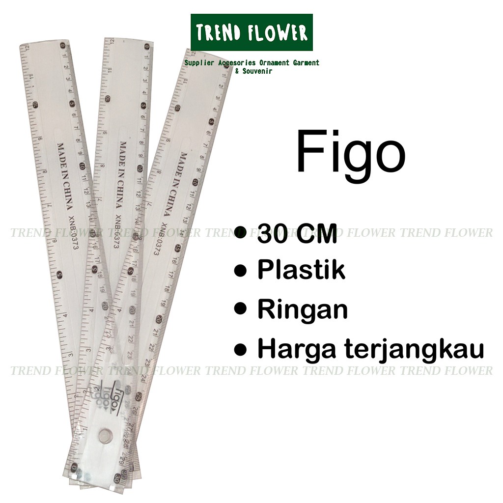 Plastic Ruler Mistar Stainless Ruler Mica 30 cm Figo Measuring Paper A3 ...