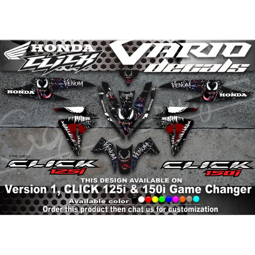 Honda Click V2 125i VENOM decals sticker FOR MOTORCYCLE PARTS AND ...