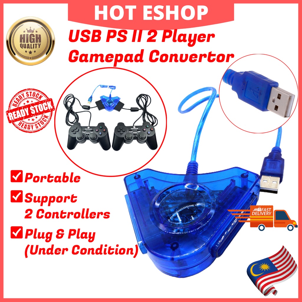 Joystick USB Dual Player Converter Adapter Cable For PS2 Gamepad Dual Playstation 2 PC USB Game ...