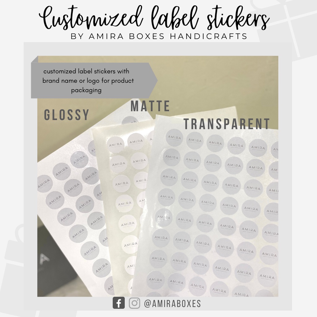 Customized Label Stickers by amiraboxes | Sold per A4 sheet | Shopee ...