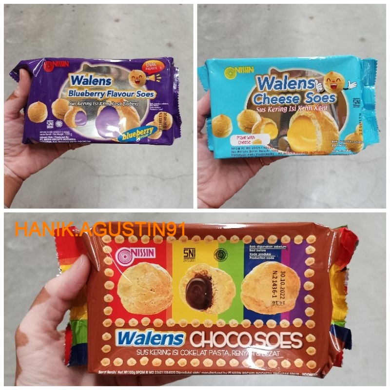 Nissin Walens Soes - Walens Choco Blueberry Cheese - Chocolate Cheese ...