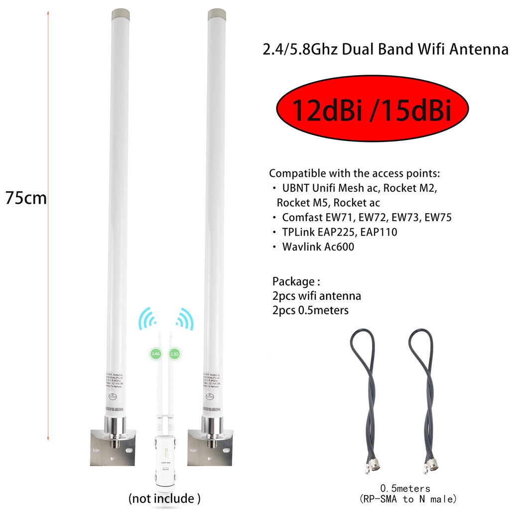 2.4G/5.8G Dual Band Omni-Directional High Gain WiFi Antenna -WiFi ...