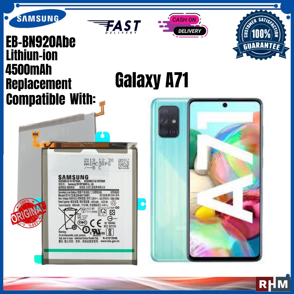 SAM SUNG A71 Battery, Model EB-BA715ABY 4500mAh High Quality Battery ...