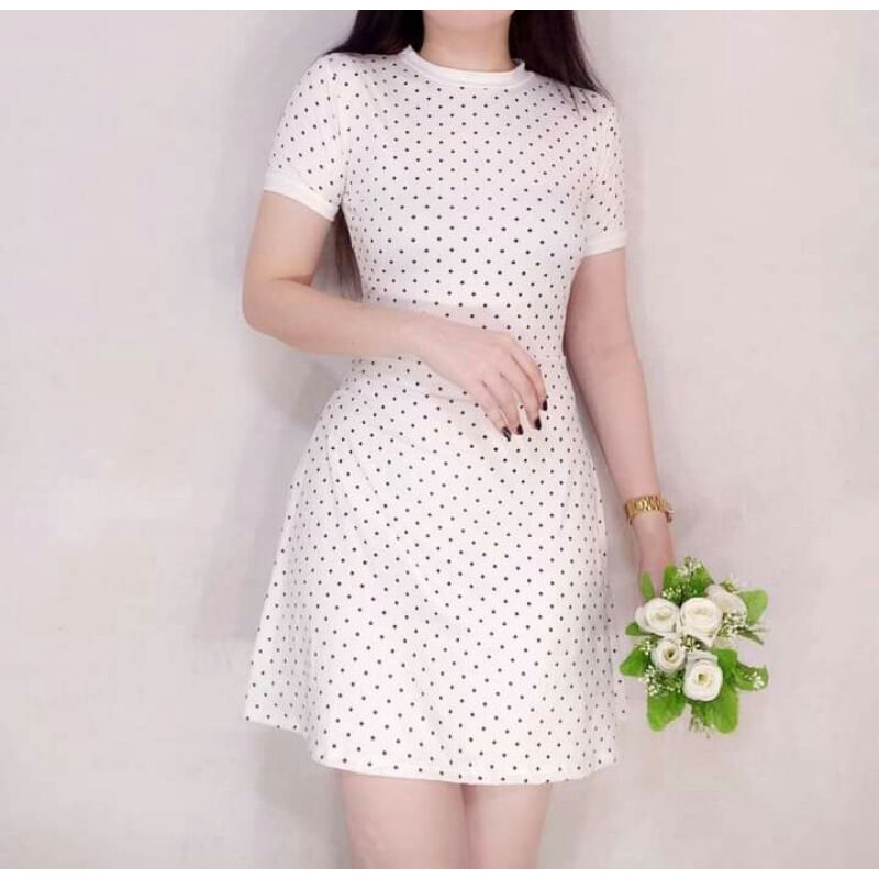 Jer-Jen Ringer Flowy Polka Dress/Casual Mini Dress/Free Size Small to ...