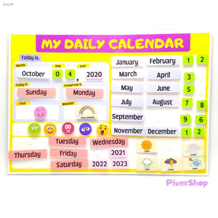 rectangular box My Daily Calendar A4 Size/ for Kids / Laminated Chart ...