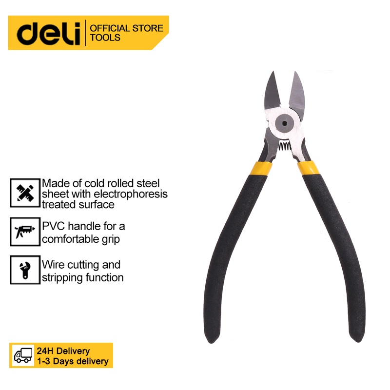 Deli Pliers High-carbon Steel Plastic Nippers Diagonal Cutting Plier ...