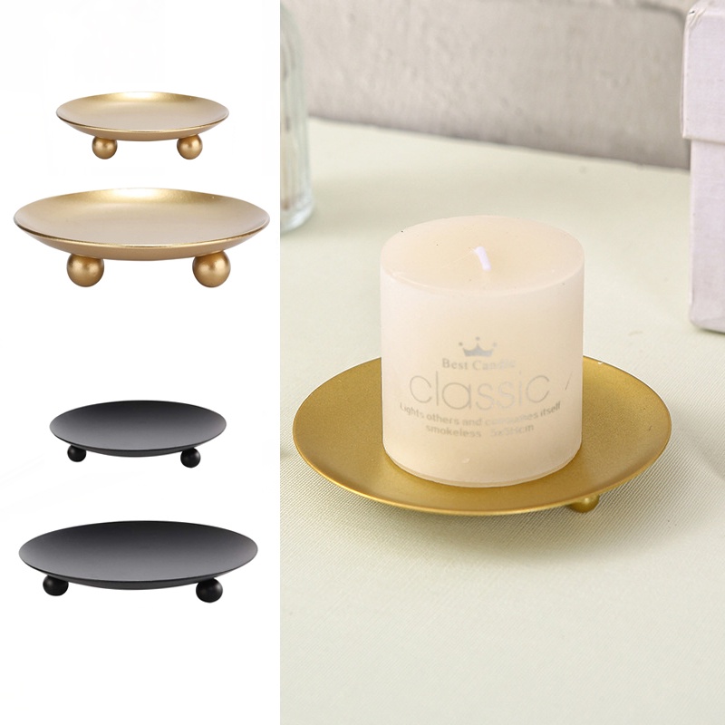 1Pcs Simple Candle Tray / Elegant Atmosphere Stable Candlestick / Gold ...
