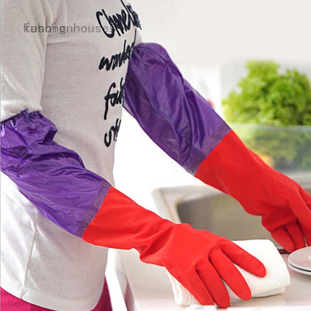 EXTRA LONG WASHING GLOVES CLEANING Warm Waterproof Rubber GLOVE kitchen Housework Shopee Philippines