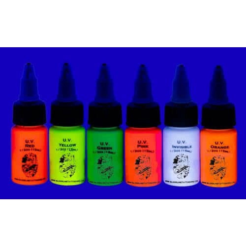 Bloodline Ink Blacklight UV INK SET 6colors - 1/2 oz // (15 ml ...